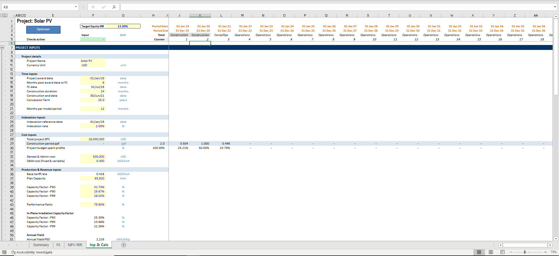 Solar financial modeling Excel Templates | Icrest Models