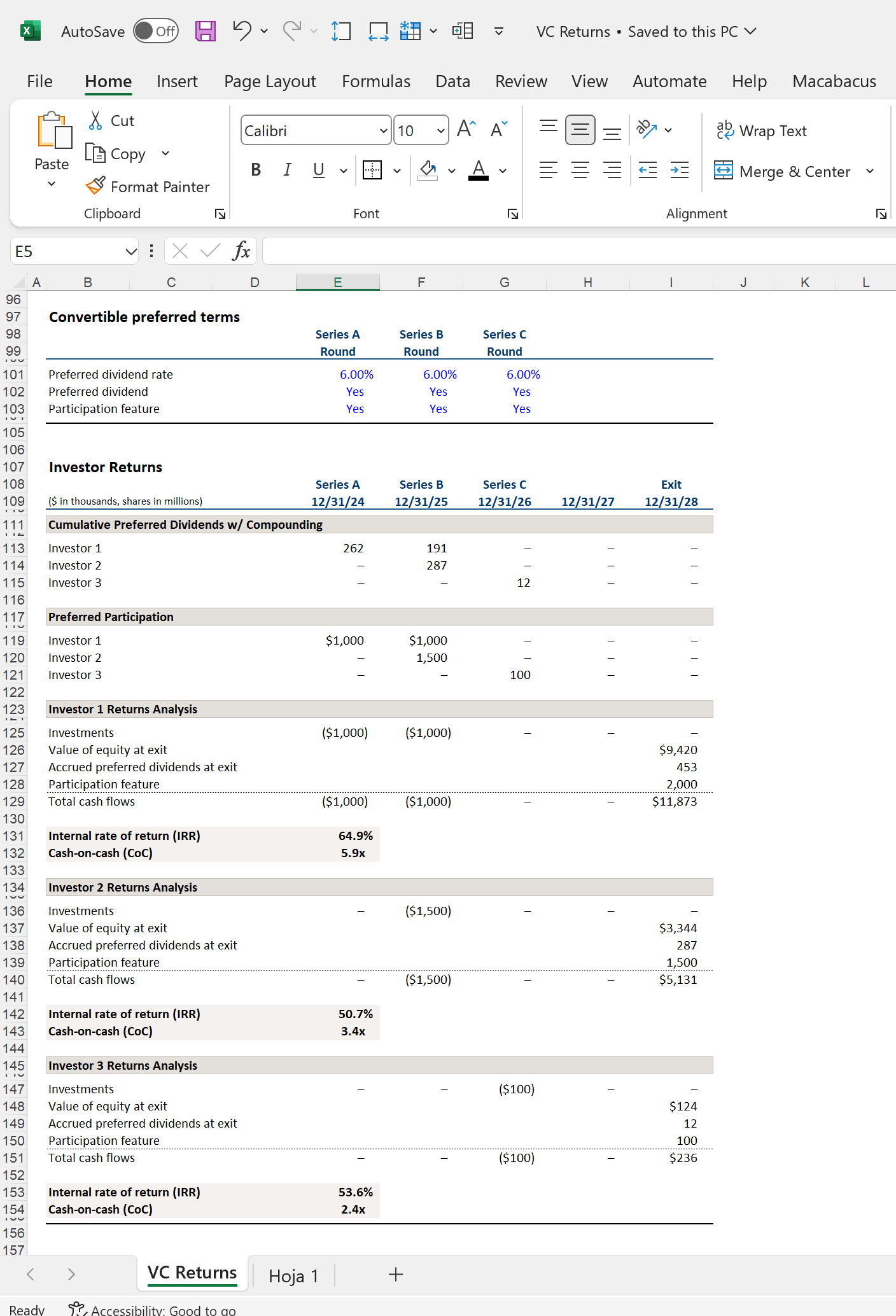 Venture Capital Financial Model Template | Icrest Models