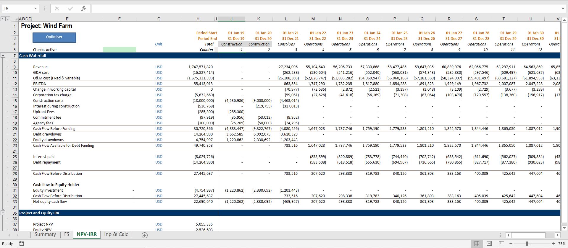 Wind Farm Financial Model Excel Template | Wind Energy Financial Model ...