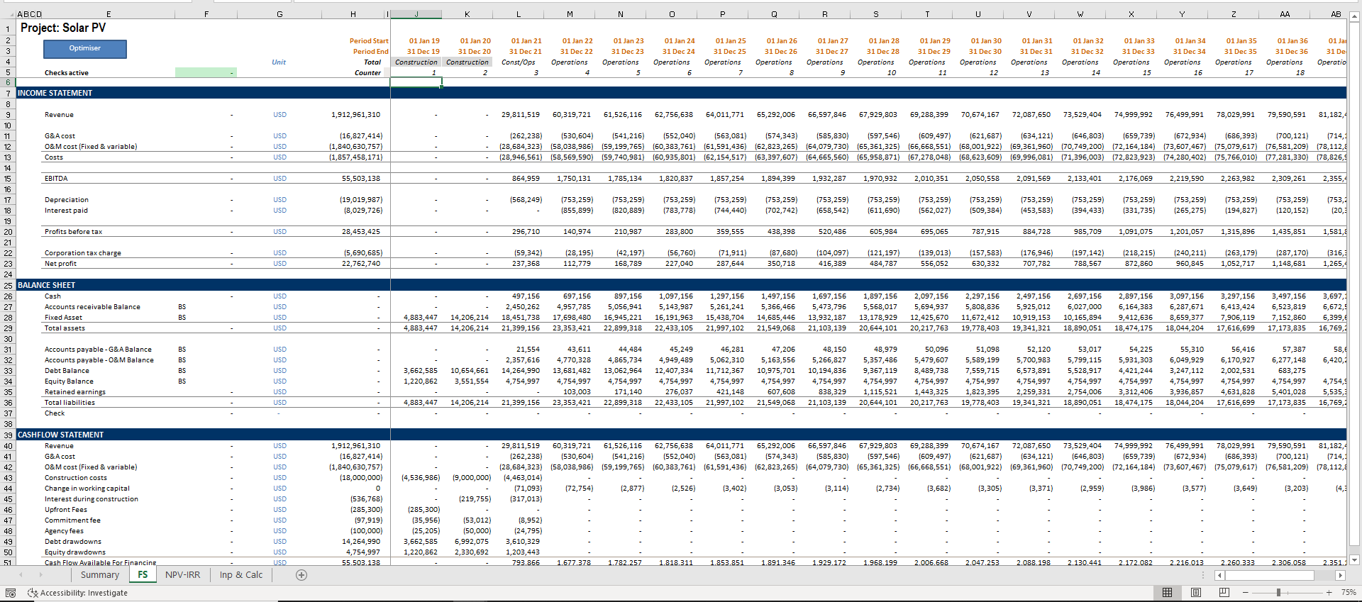 Solar financial modeling Excel Templates | Icrest Models