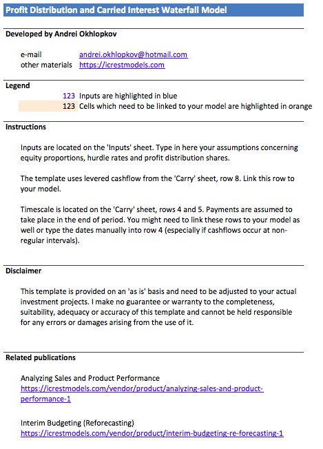 Waterfall Distribution Model | Carried Interest Waterfall Model ...