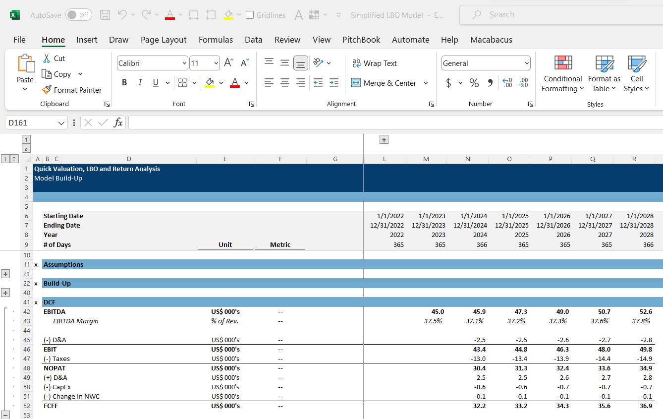 Simple LBO Model Template for Investors | Icrest Models