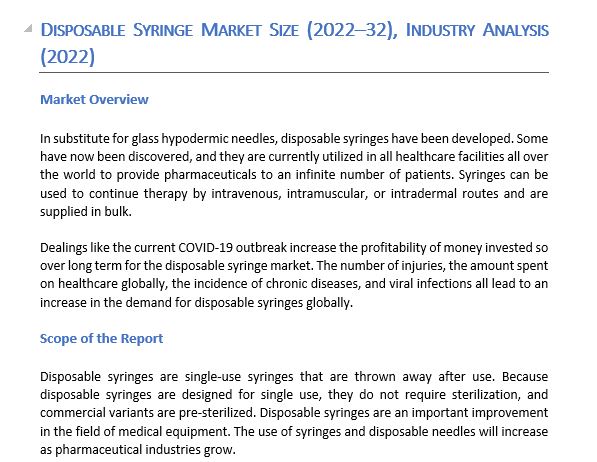Disposable Syringe Manufacturing Plant Project, CMA Report | Icrest Models