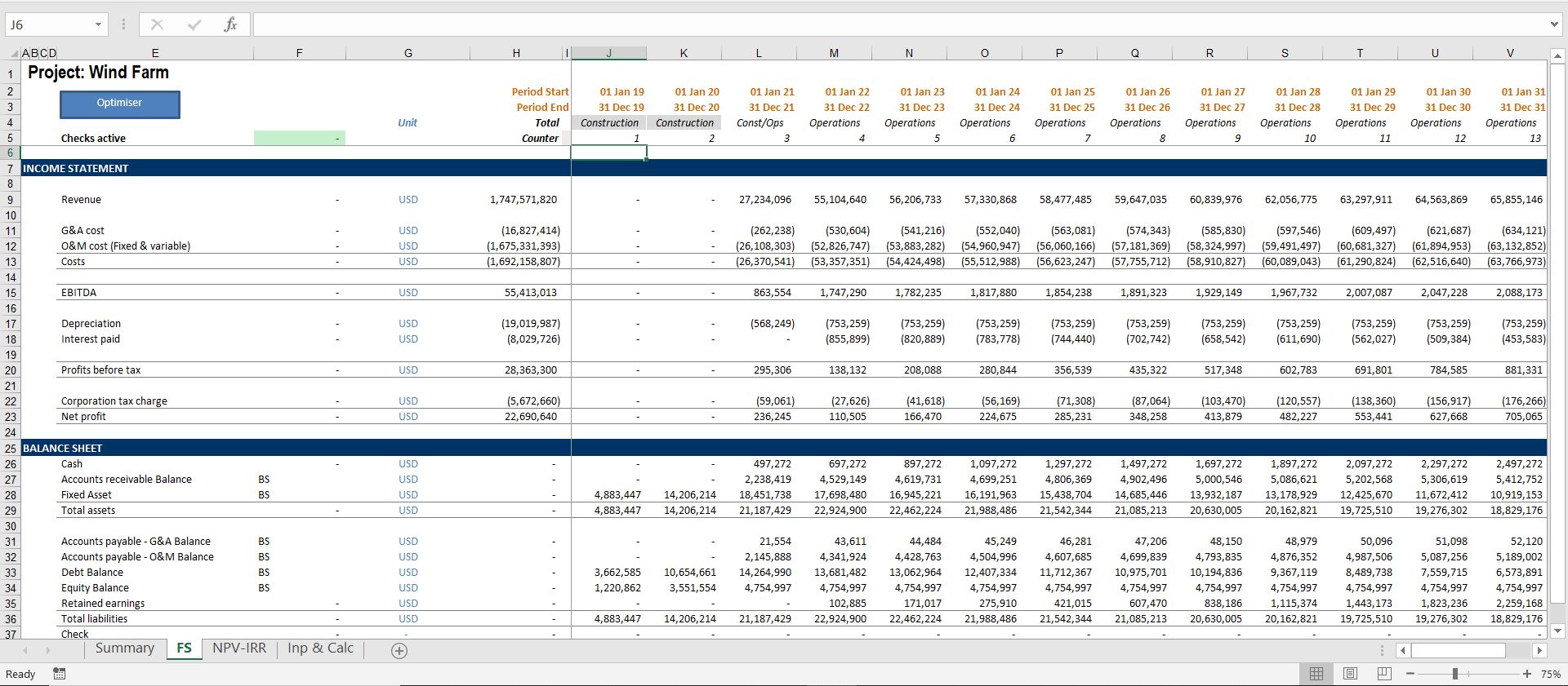 Wind Farm Financial Model Excel Template | Wind Energy Financial Model ...