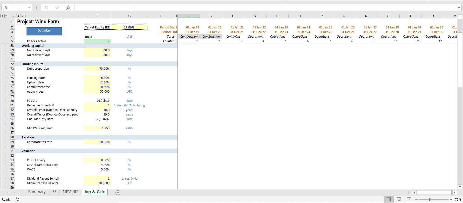 Wind Farm Financial Model Excel Template | Wind Energy Financial Model ...