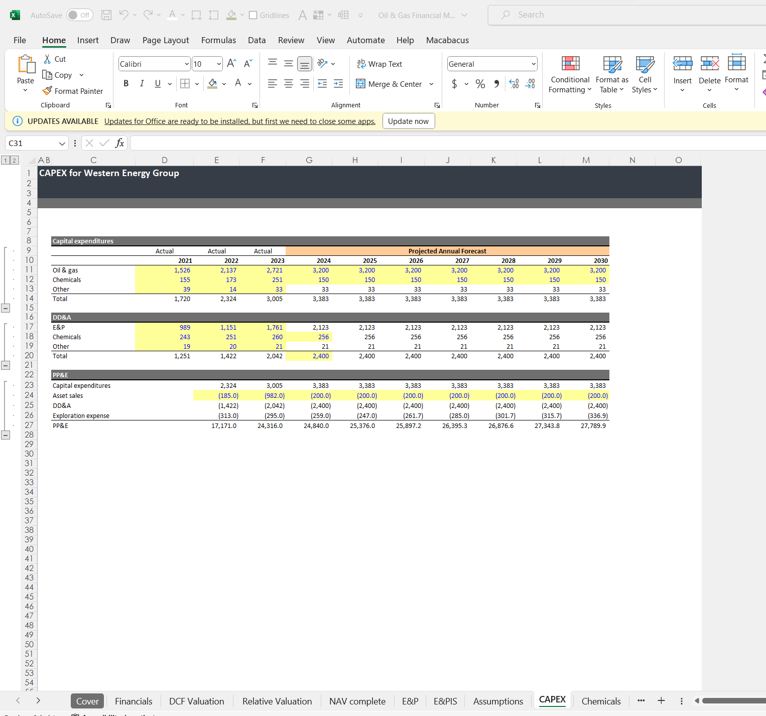 Oil and Gas Financial Modeling Template | Icrest Models