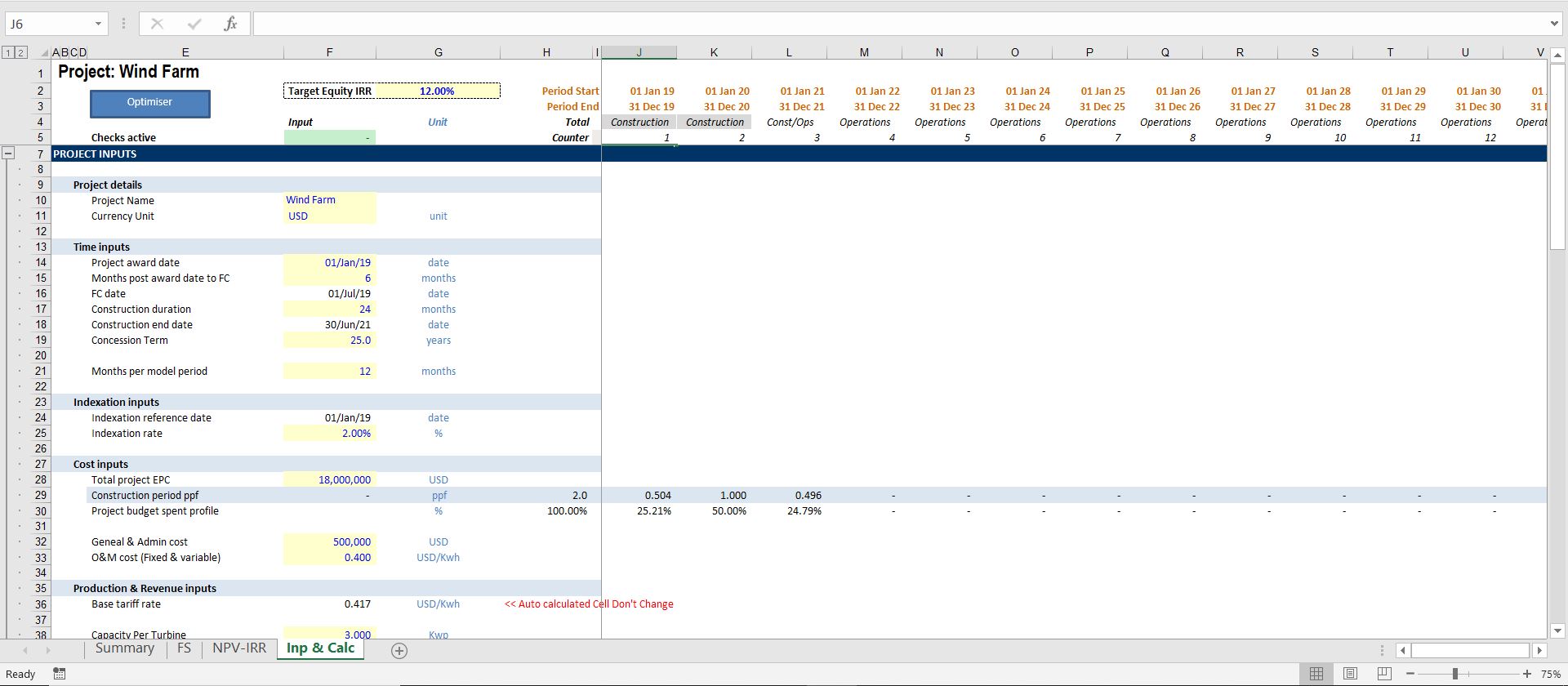 Wind Farm Financial Model Excel Template | Wind Energy Financial Model ...