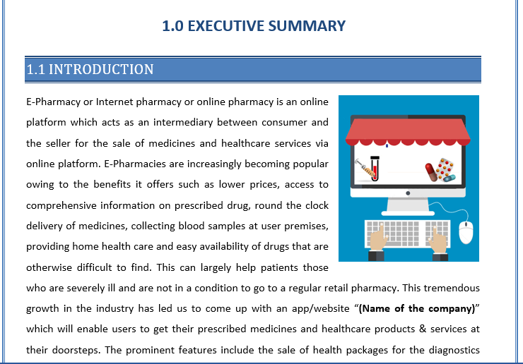 E Pharmacy Business Plan Template | Online Pharmacy Business | Icrest ...