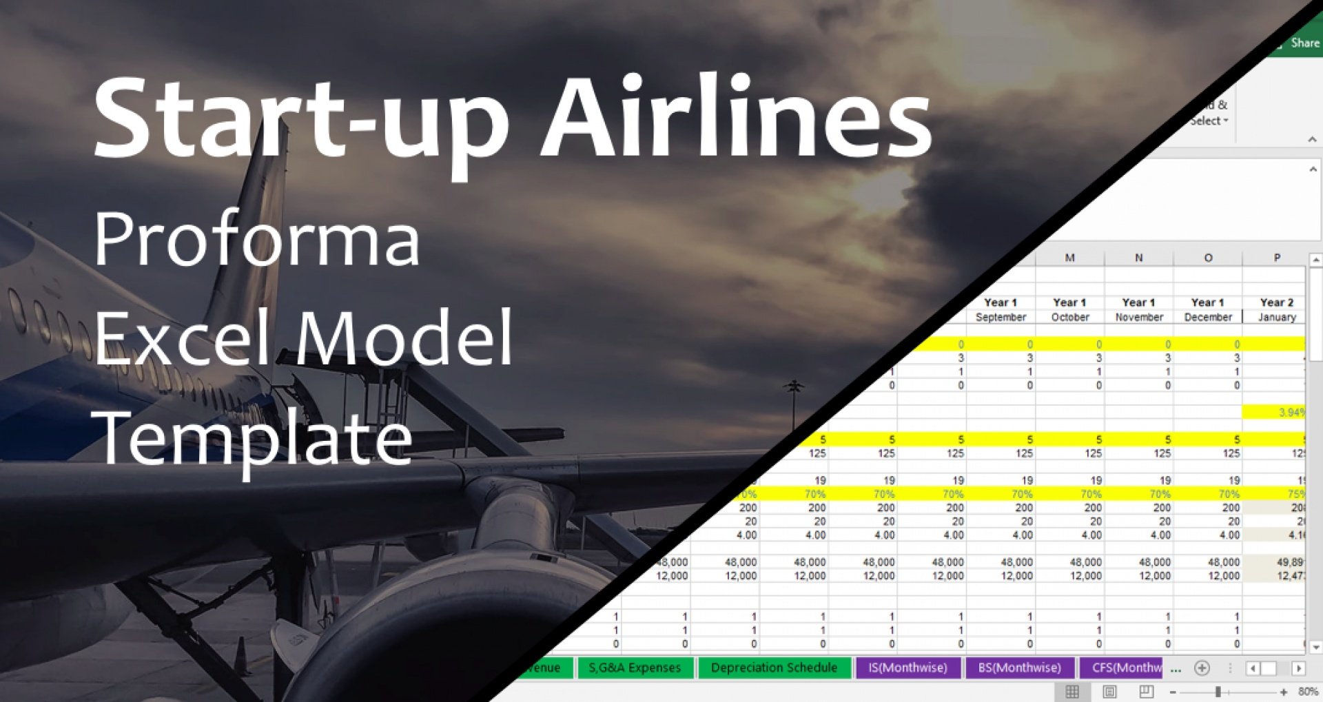 Airline Financial Model Excel Template | Icrest Models